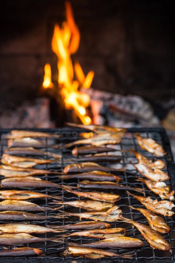 Warm smoked fish stock photo. Image of delicious, grilling - 75856922