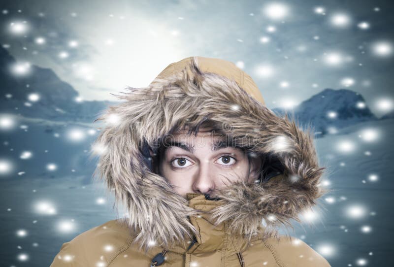 Warm in the snow stock photo. Image of season, outdoors - 63644966