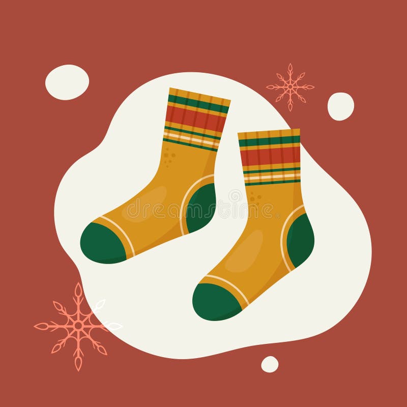 Warm Knitted Socks in Yellow - Cozy Winter Illustration Stock Vector ...