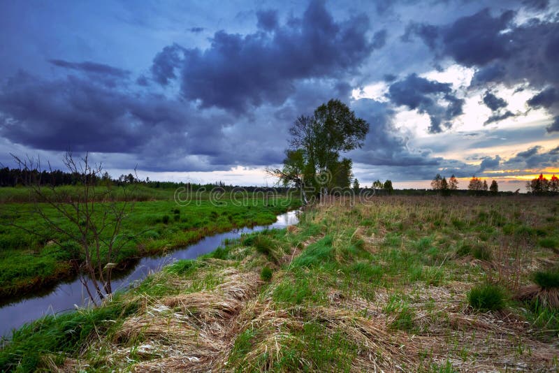 Warm spring sunset stock photo. Image of country, color - 17092944
