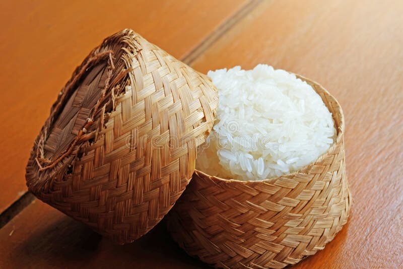 Warm Sticky Rice in the Bamboo Package Stock Image - Image of eating ...
