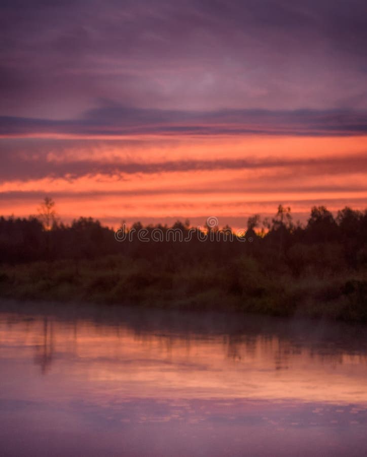 Sunset Summer Rain on River Stock Photo - Image of summer, smog: 114401034