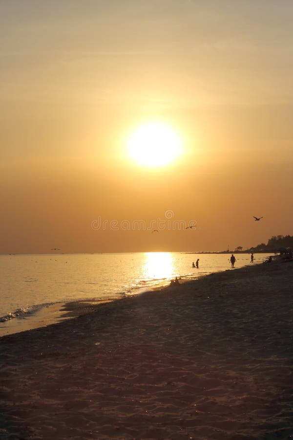 Warm Summer Sunset at the Seaside Stock Image - Image of horizon, glow ...