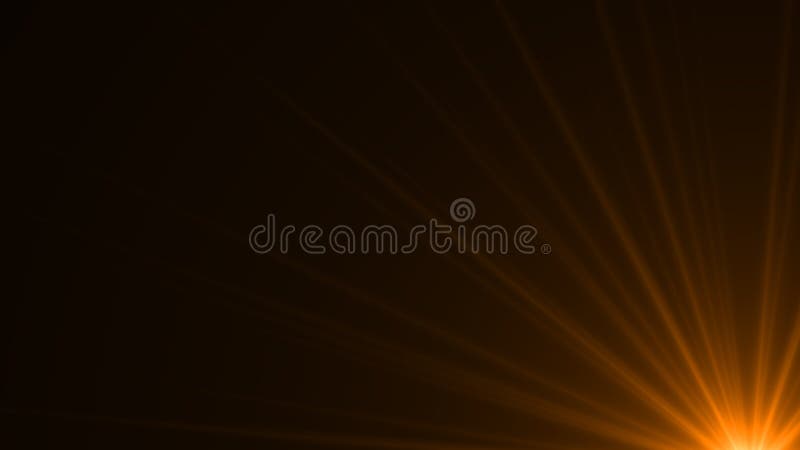 Warm Sun Rays Light Effects Isolated on Black Background for Overlay ...