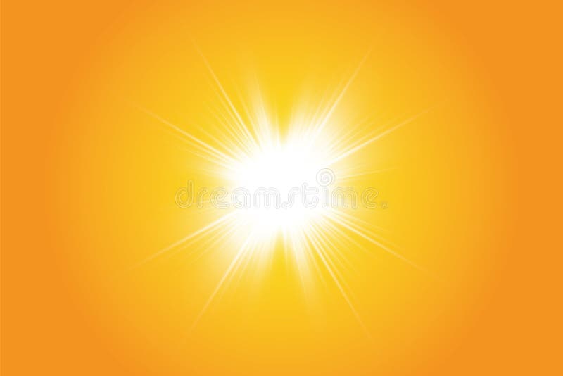 Warm Sun on a Yellow Background. Summer. Glare. Solar Rays. Stock ...