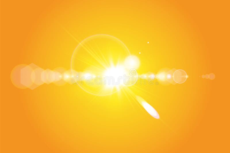 Warm Sun on a Yellow Background. Summer. Glare. Solar Rays. Stock ...