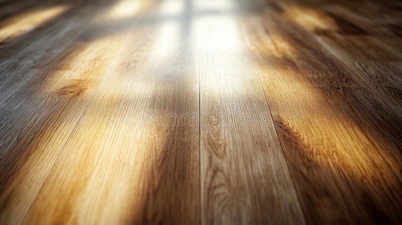 Warm Sunlight Beams on Brown Wooden Floor Stock Illustration ...