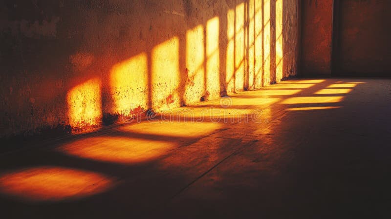 Golden Hour Shadows stock illustration. Illustration of floor - 377319740