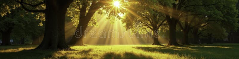 Warm Sunlight Filters through the Canopy of Beech Trees, Light, Shade ...