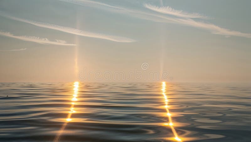 A Warm Sunlight Filters through Ripples on the Water S Surface. Stock ...