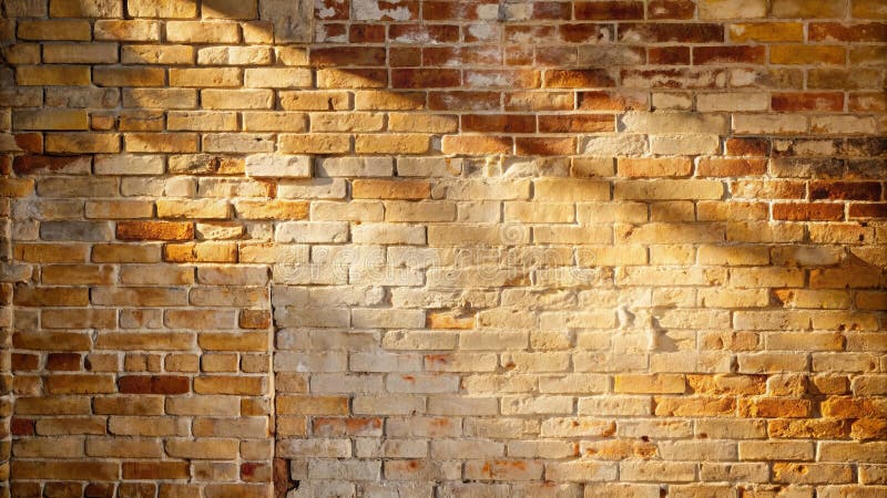 Warm Sunlight Illuminates an Aged Brick Wall Texture. Generative AI ...