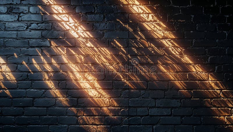 Golden Sunlight Streaming through Window Onto Brick Wall Stock ...