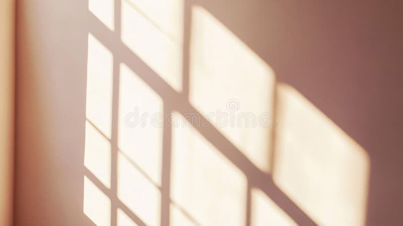 Warm Sunlight Streaming through Window, Casting Grid Pattern on Wall ...