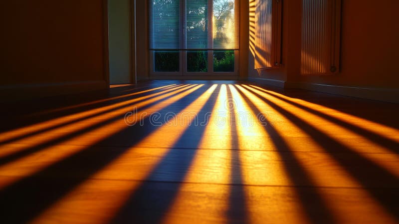 Warm Sunlight Streaming through Window Onto Wooden Floor Stock ...