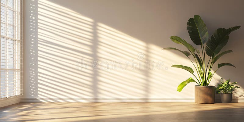 Warm Sunlight Streaming through Window with Plants Stock Illustration ...