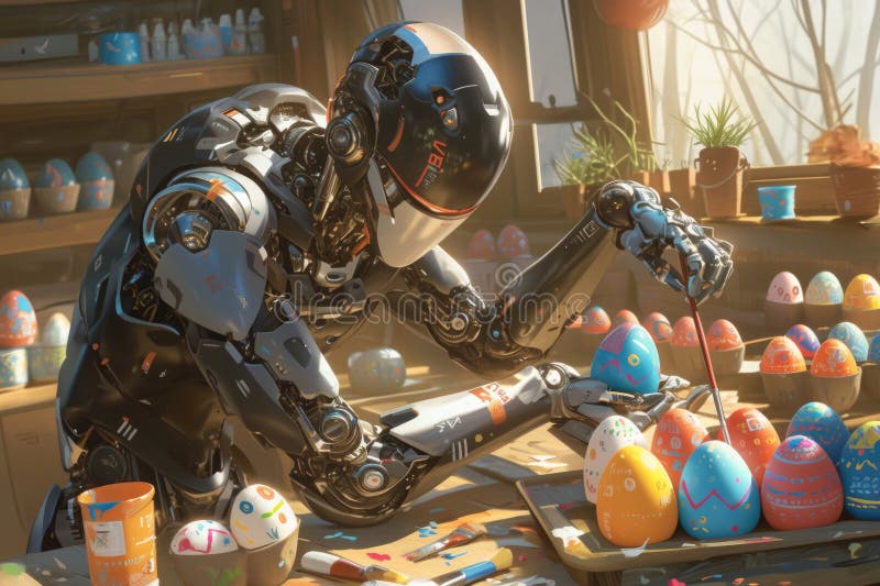 In a Warm, Sunlit Room, a Sleek Black Robot Paints Easter Eggs with ...