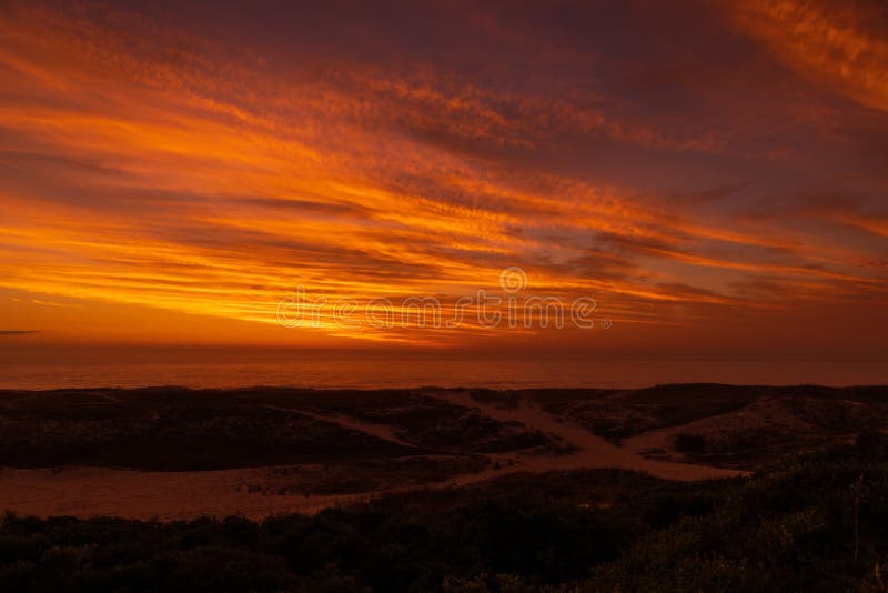 Warm Sunrise or Sunrise and Ocean in Florianopolis, Brazil Stock Photo ...
