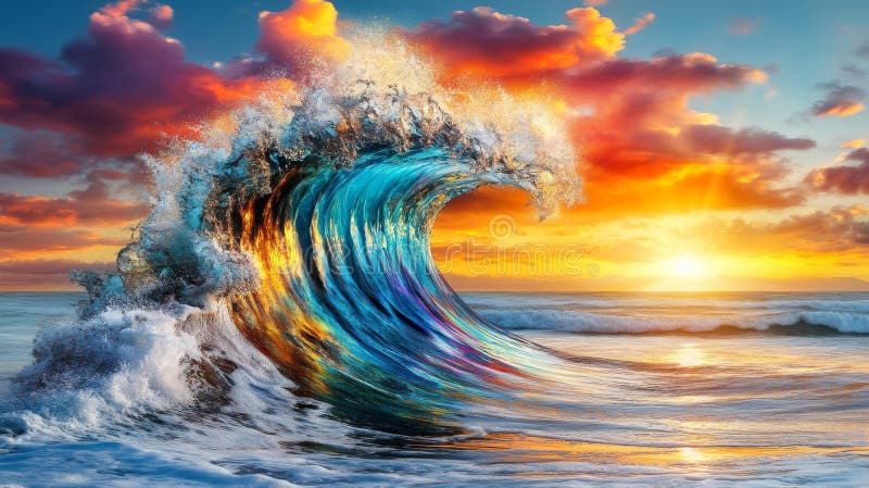 The Warm Sunset is Defined by Its Radiant Orange and Rose Gold Waves ...