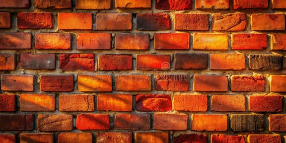 Warm Sunset Hues Illuminate a Brick Wall Texture. Generative AI Stock ...