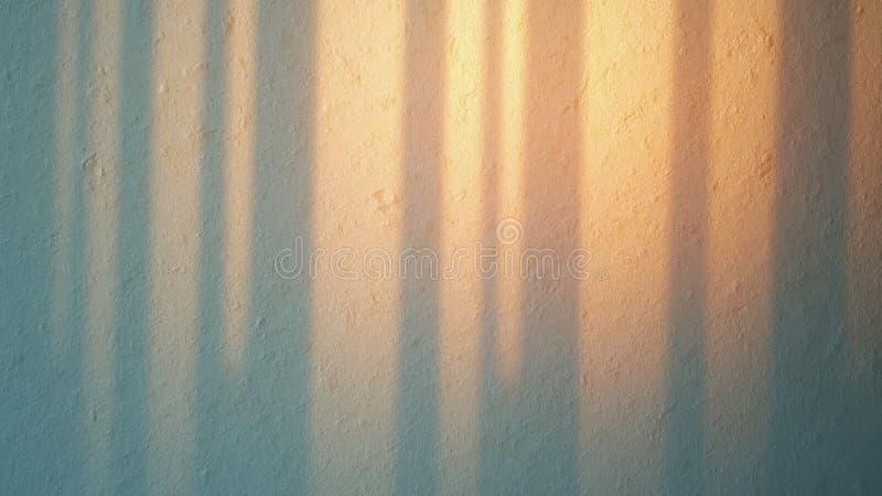 Warm Sunset Light Casting Long Shadows on Textured Wall Surface Stock ...