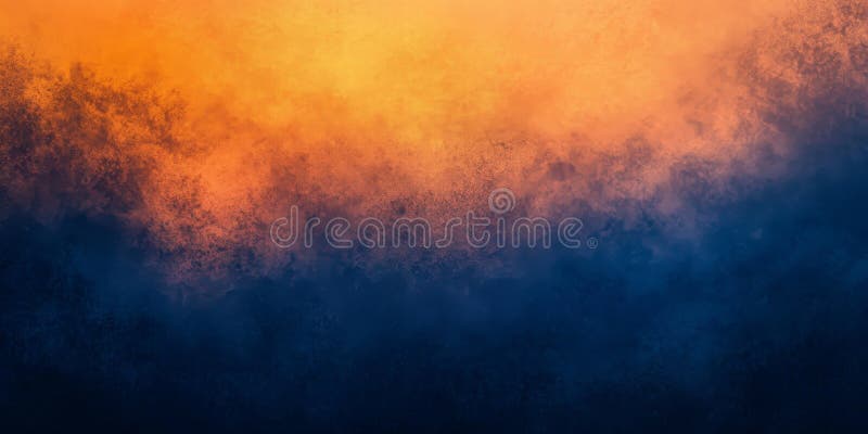 Warm Sunset Orange Fading into Deep Indigo Grainy Gradient Abstract ...