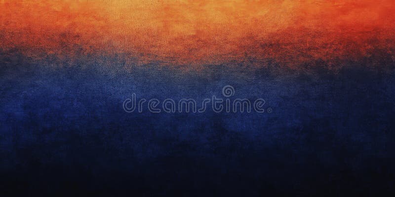 Warm Sunset Orange Fading into Deep Indigo Grainy Gradient Abstract ...
