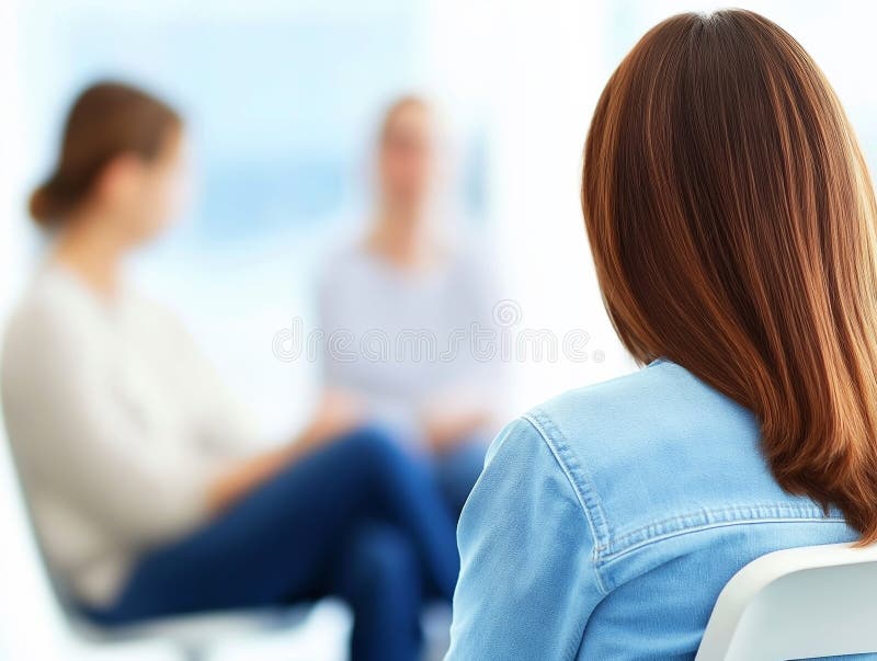 A Warm and Supportive Scene of a Group Discussion between Women, One ...