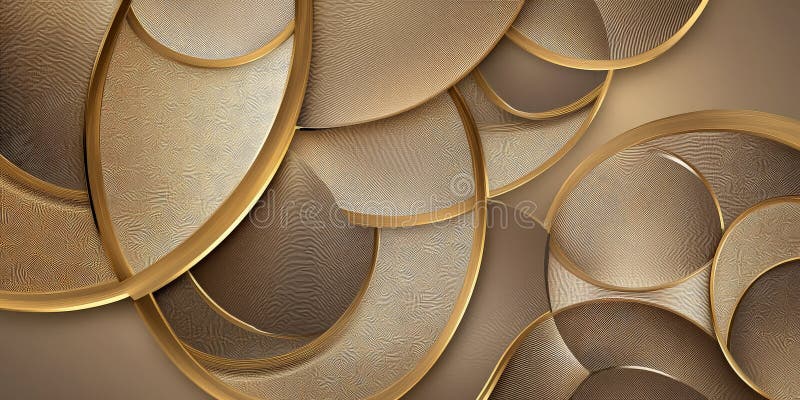Warm Taupe and Gold Overlapping Circular Patterns with Soft Gradients ...