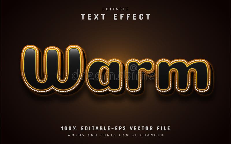 Warm Text, Editable 3d Text Effect Stock Vector - Illustration of ...