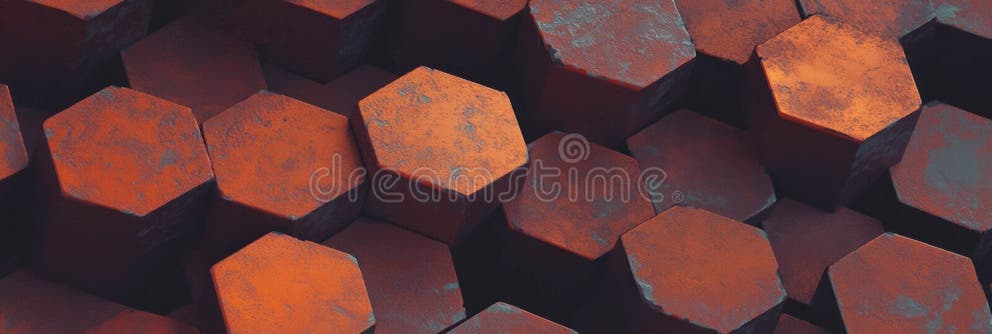 Warm Textured Hexagon Pattern with Interlocking Shapes Creates a Unique ...