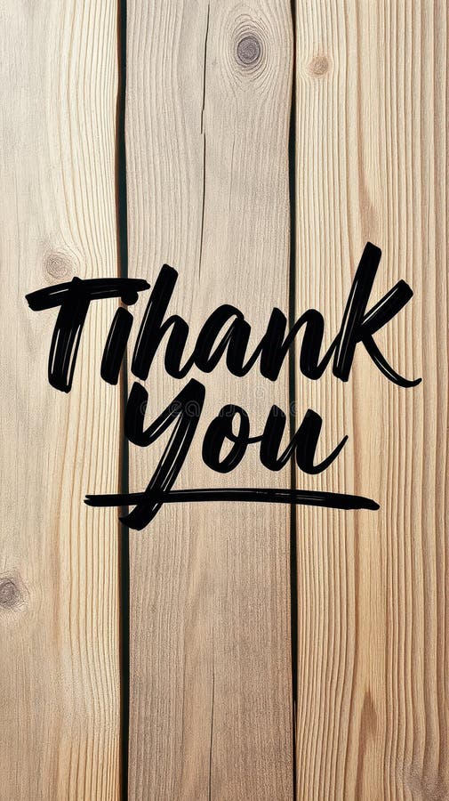 Handwritten Thank You Message on Wooden Background Expresses Gratitude ...