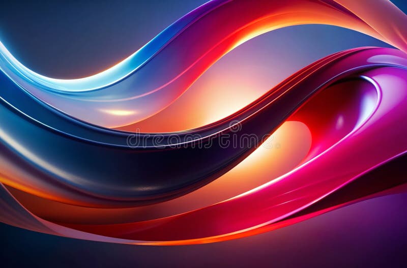 Warm To Cool Color Shift in Abstract, Modern Design, Smooth, Glossy ...