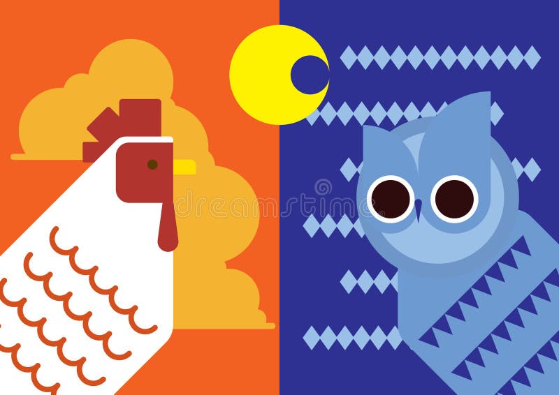 Warm Tone & Cool Tone, Day & Night, Contrast Stock Vector ...