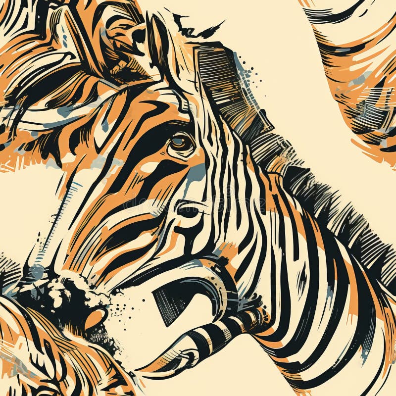 Warm Toned Abstract Zebra Pattern, Background Design for Textiles and ...