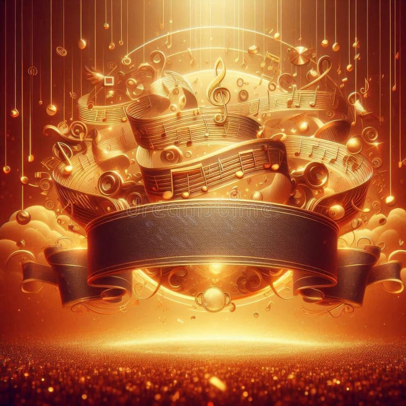 Warm-toned Banner with Music Notes, Perfect for a Music App Background ...