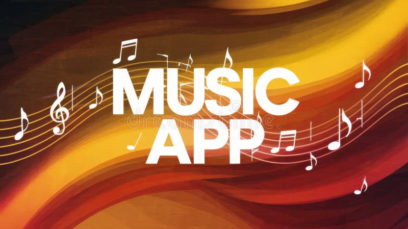 Warm-toned Banner with Music Notes, Perfect for a Music App Background ...