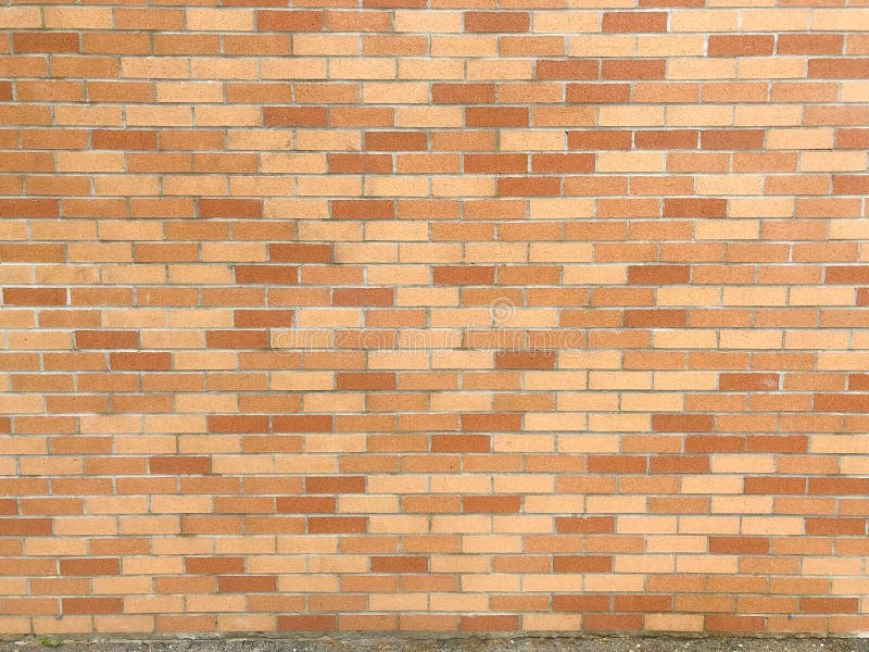 Warm-toned Brick Wall with Light Gray Mortar Stock Image - Image of ...