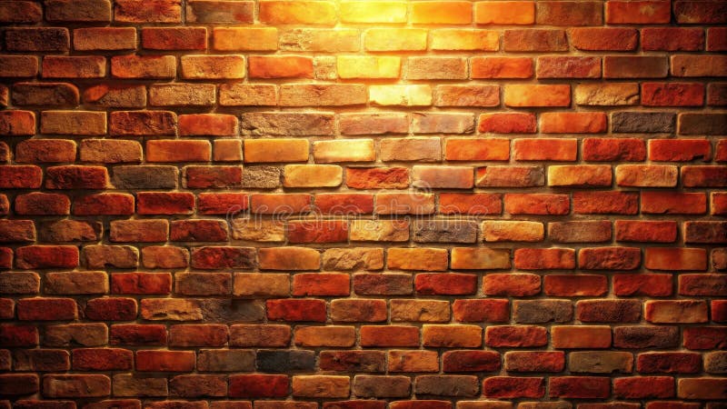 Warm-toned Brick Wall Texture Illuminated by a Central Light Source ...