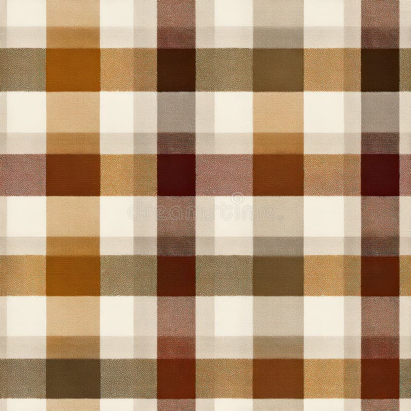 Warm Toned Checkered Pattern Fabric for Cozy Interior Design Stock ...