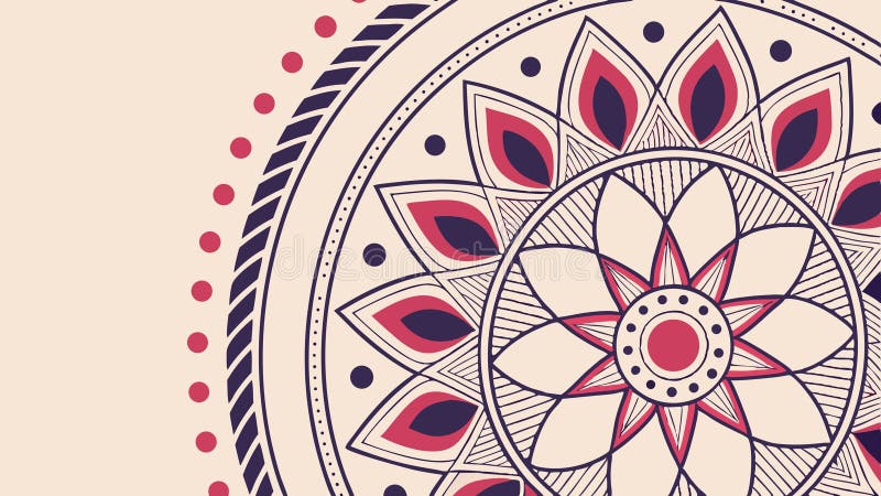Warm Toned Half Mandala Art Vector, Vector Design Generative AI Stock ...
