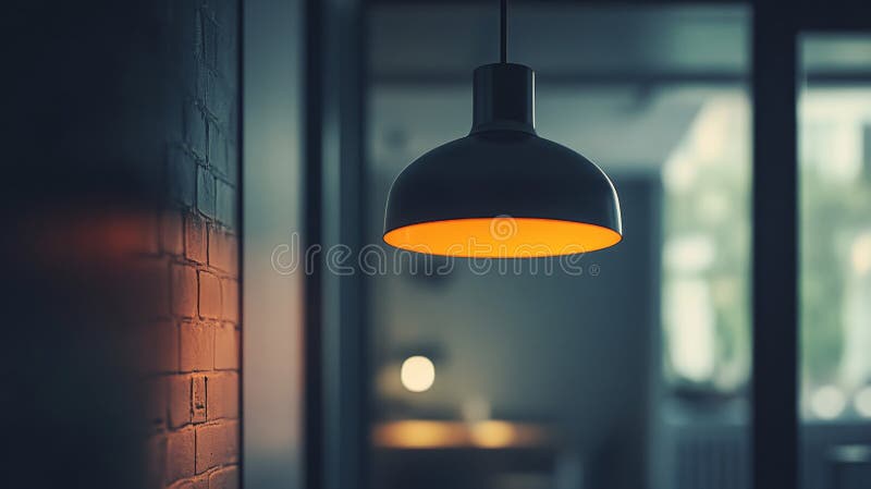 Warm-toned Pendant Lamp Illuminating a Modern Interior Stock ...