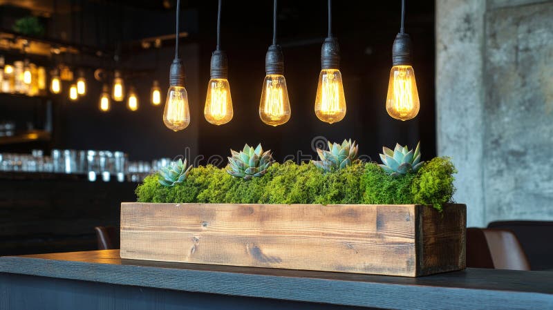 The Warm-toned Rustic Lighting Features Three Edison Bulbs and is Set ...