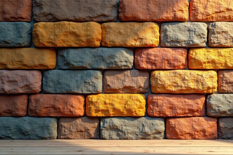 Warm Toned Stacked Stone Wall, Horizontal View, Stone Texture, Facade ...