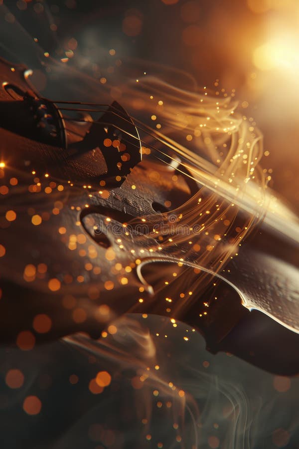 Warm Tones Violin Performance with Visualized Sound Waves for Artistic ...