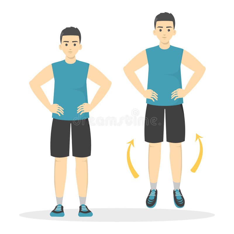 Warm Up Exercise Set Before Workout Stretch Muscles Stock Vector