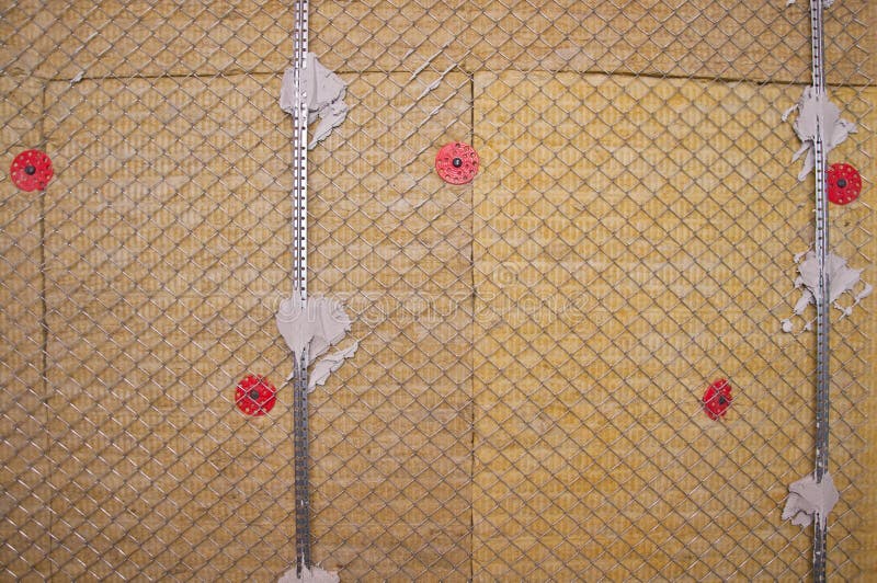 Warm Wall Insulated with Stone Wool. Stock Image - Image of house ...