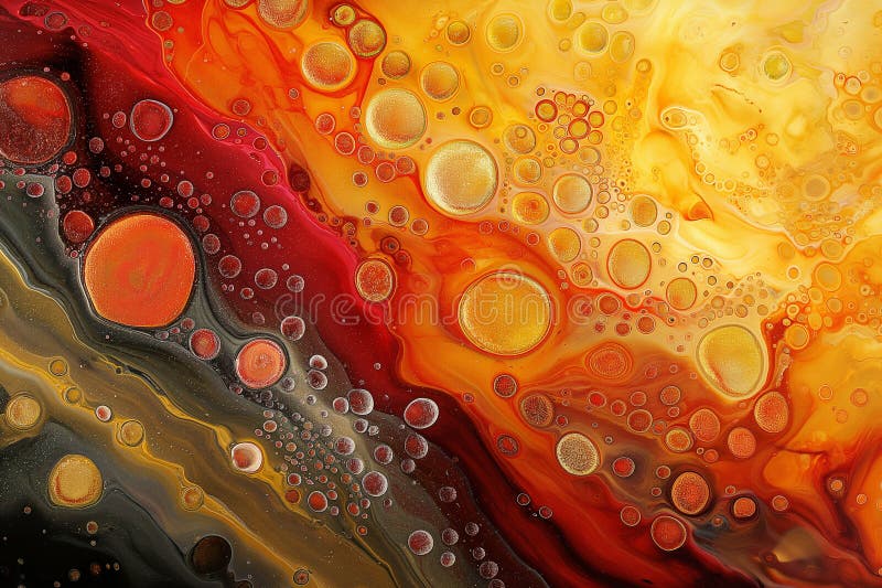 Abstract Painting Background with Amber-colored Bubbles Stock Image ...