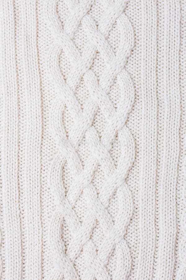 Warm White Knitted Items with Braids and Pattern Stock Photo - Image of ...