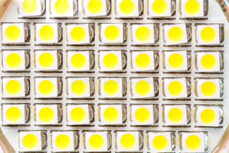 Warm White Power LED, Electronic Component on Macro. Stock Photo ...