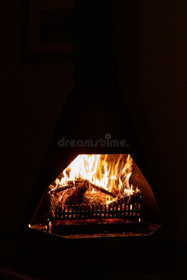 A warm winter fire stock photo. Image of graphic, black - 281815346